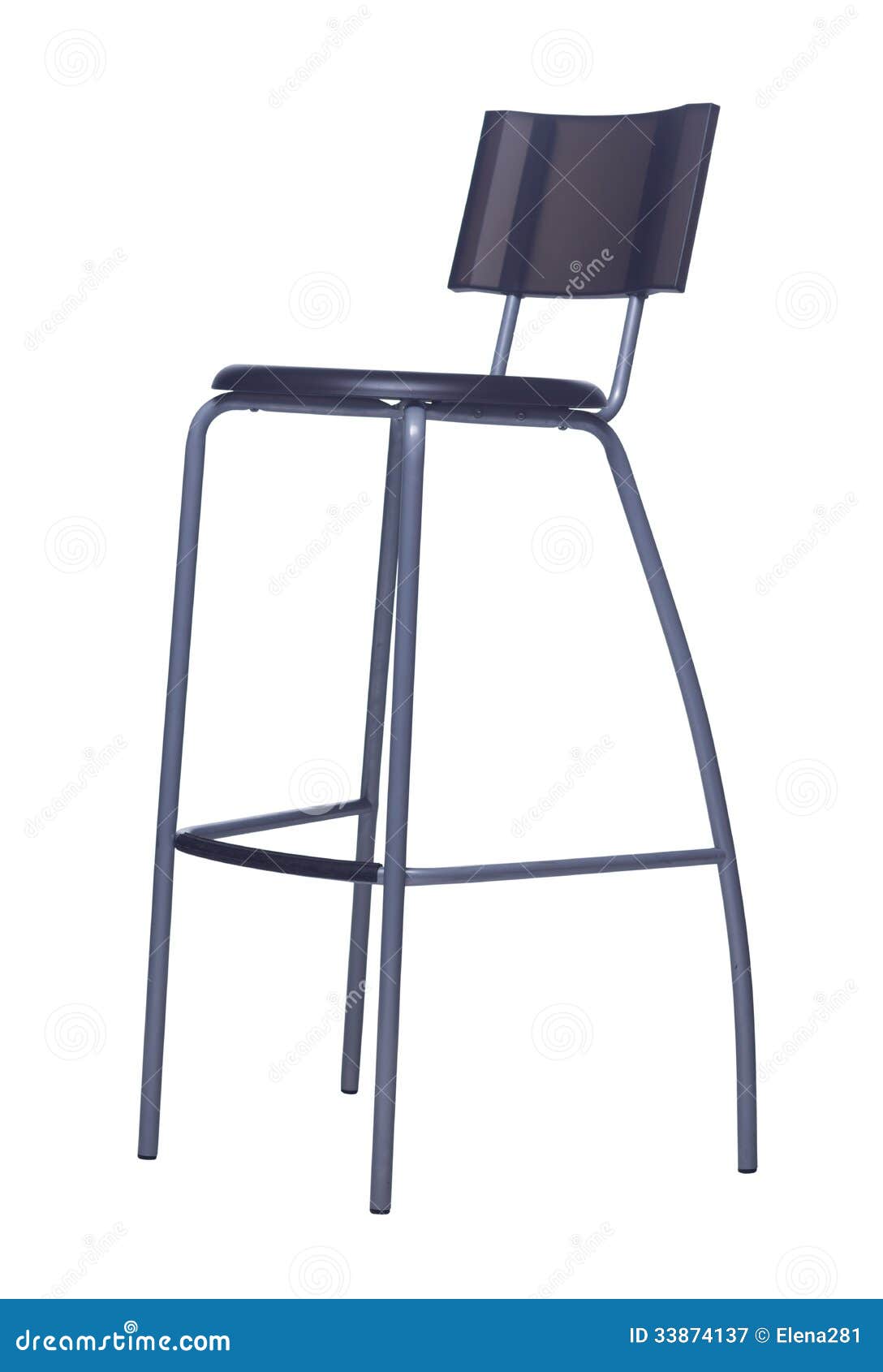 High Bar Stool Isolated on White Stock Image - Image of simple, chair ...
