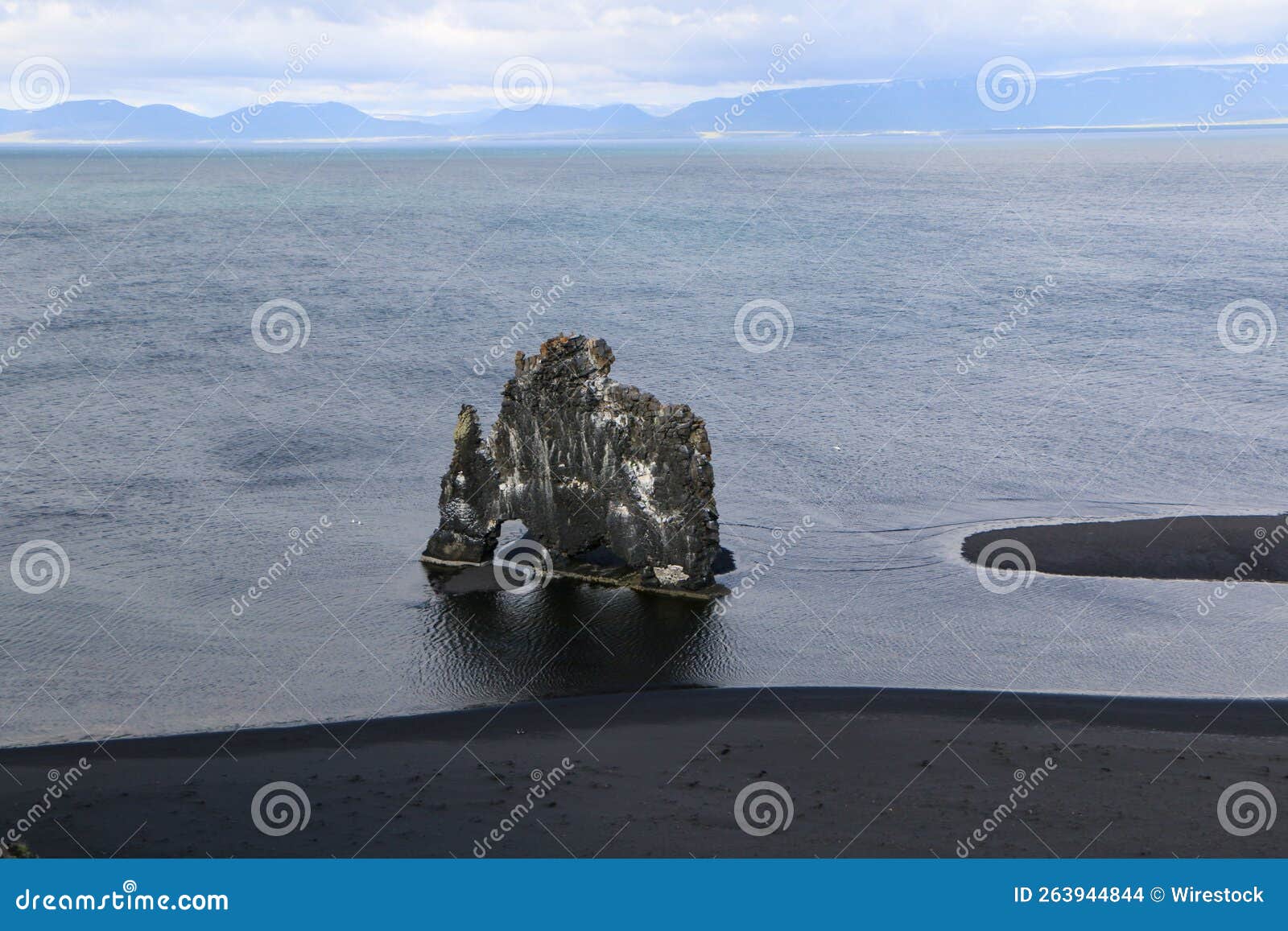 High Basalt Stack in the Sea, Iceland Stock Photo - Image of seascape ...