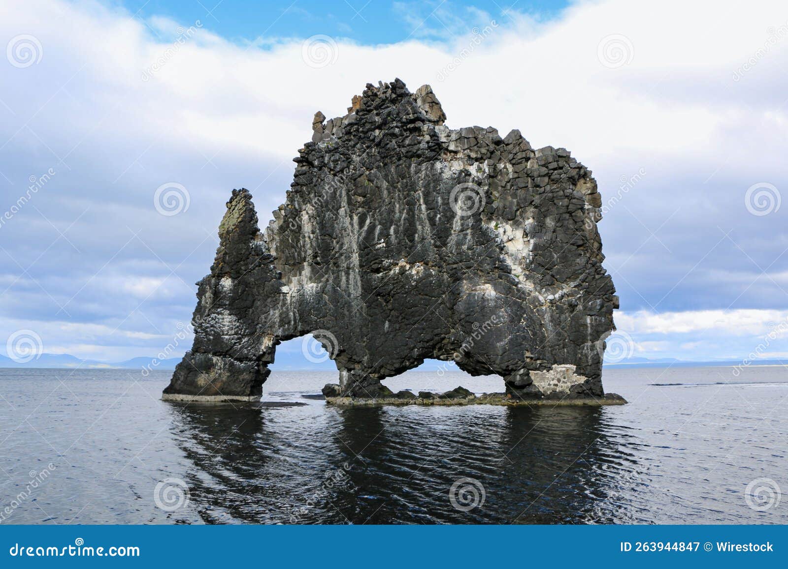 High Basalt Stack in the Sea, Iceland Stock Image - Image of iceland ...