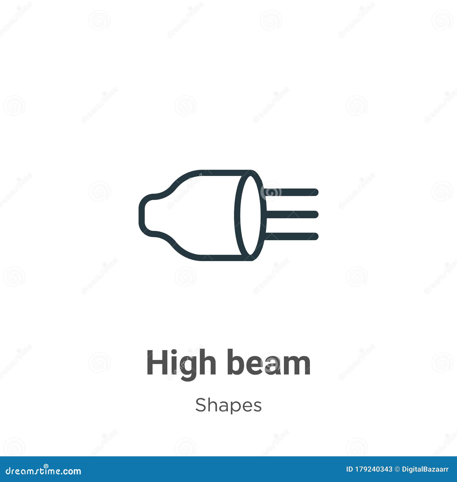 High Beam Outline Vector Icon. Thin Line Black High Beam Icon, Flat ...