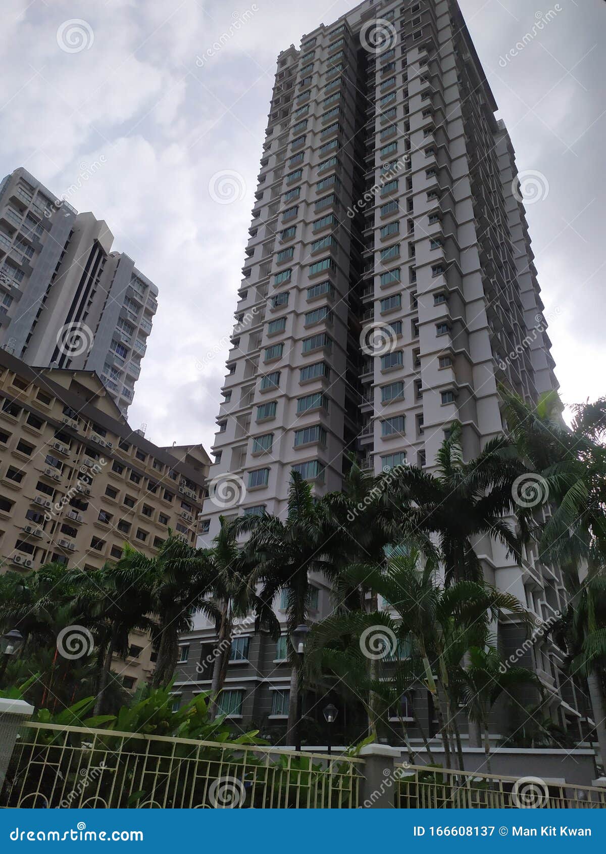 High and Big Condominium for Living in City Stock Image - Image of ...
