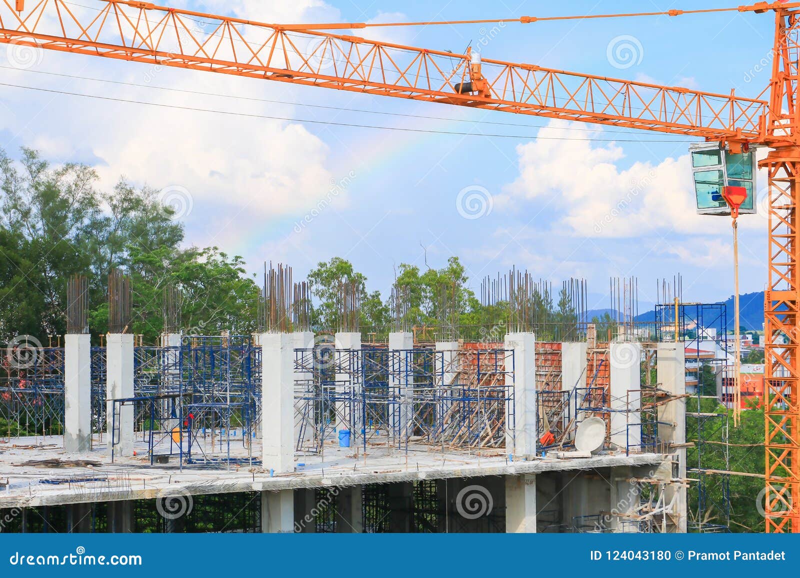 High Big Construction Housing Project in Develop City and Tower Crane ...