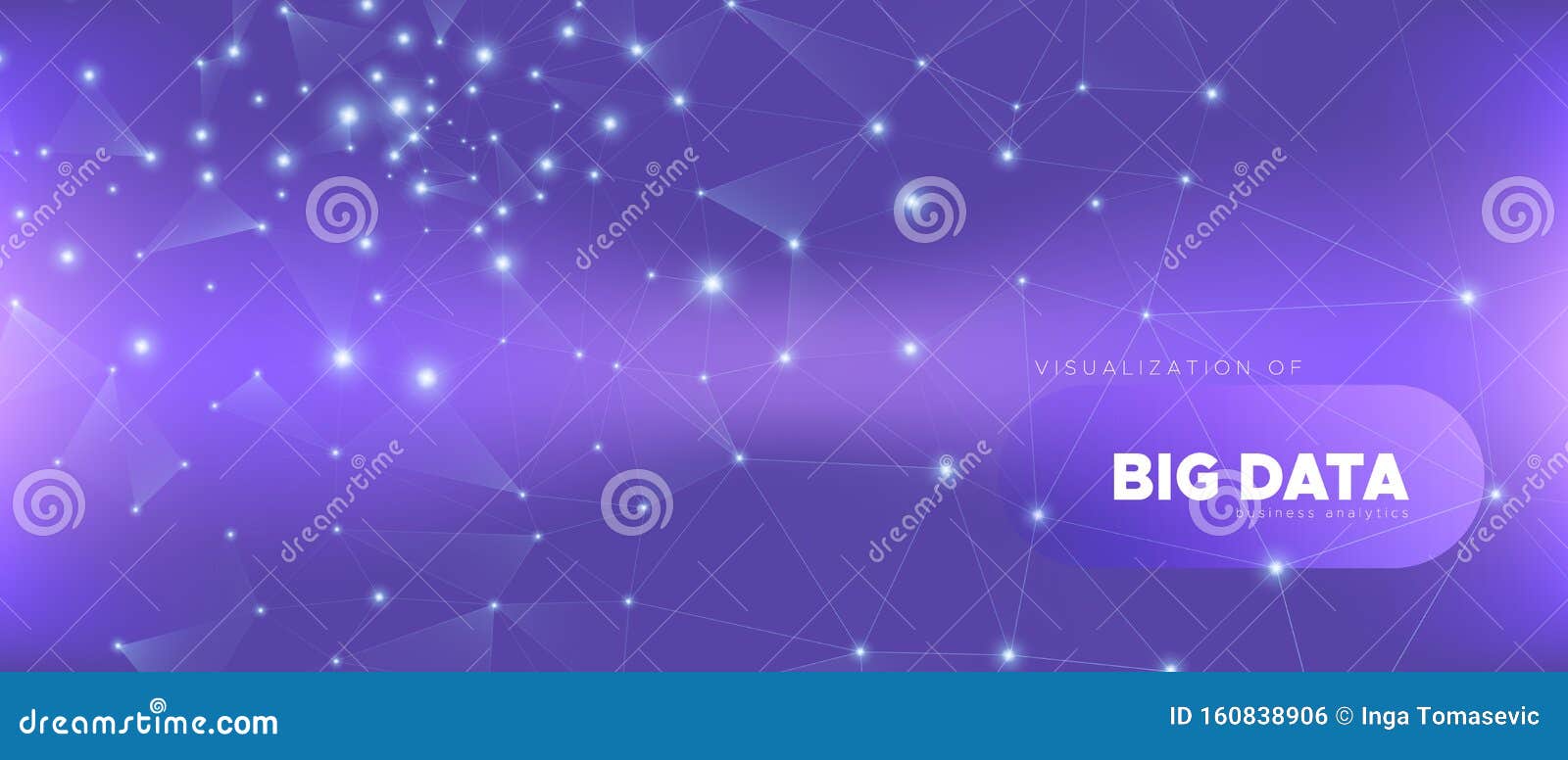 High Big Data Banner. Violet Science Tech Stock Vector - Illustration ...