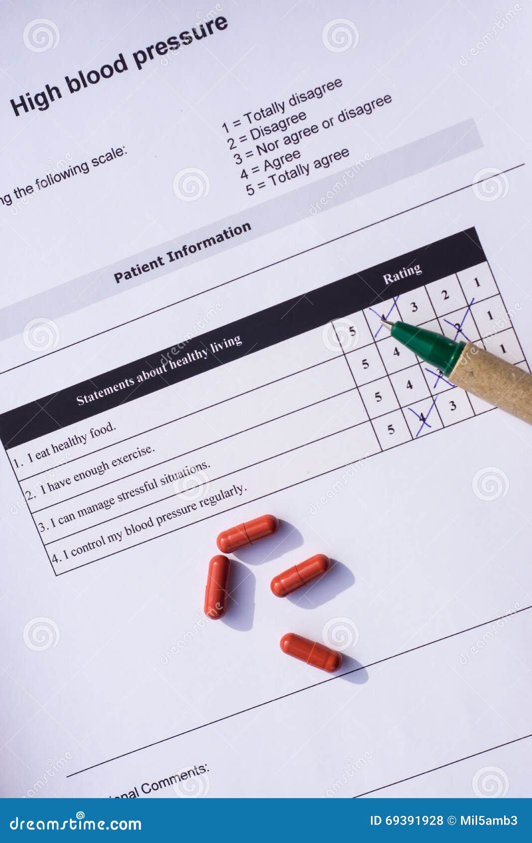 High Blood Pressure Personal Sheet Assessment Stock Photo - Image of ...