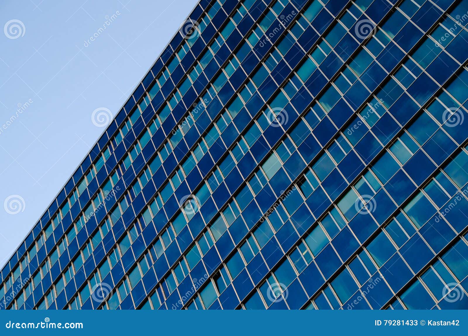A High Blue Glass Office Building Stock Image - Image of european, high ...