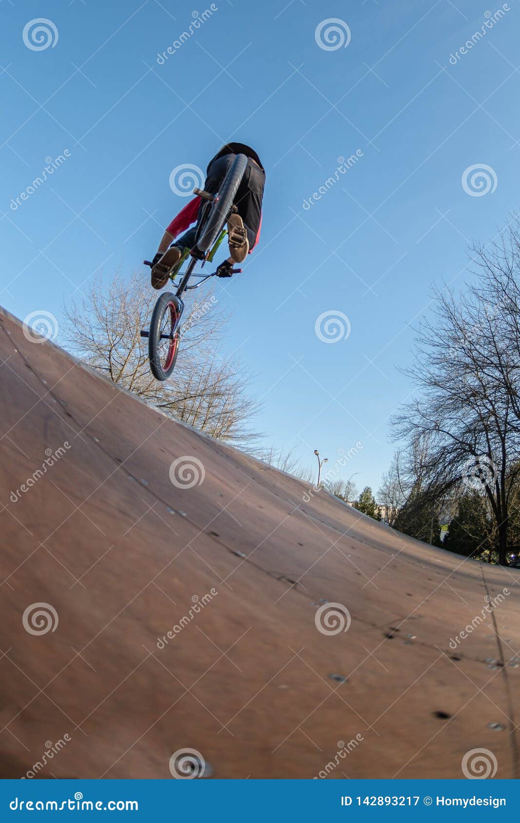 High BMX jump stock image. Image of extreme, trick, tabletop - 142893217