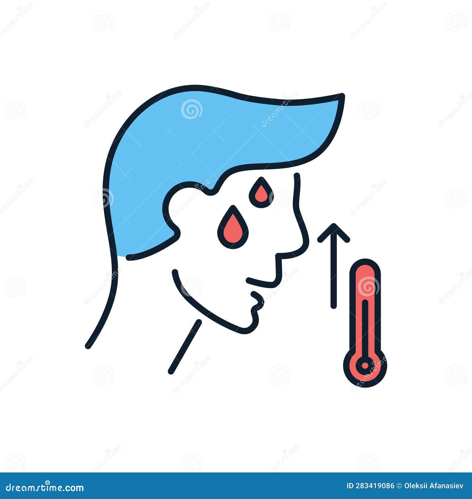 High Body Temperature Related Vector Icon Stock Vector - Illustration ...