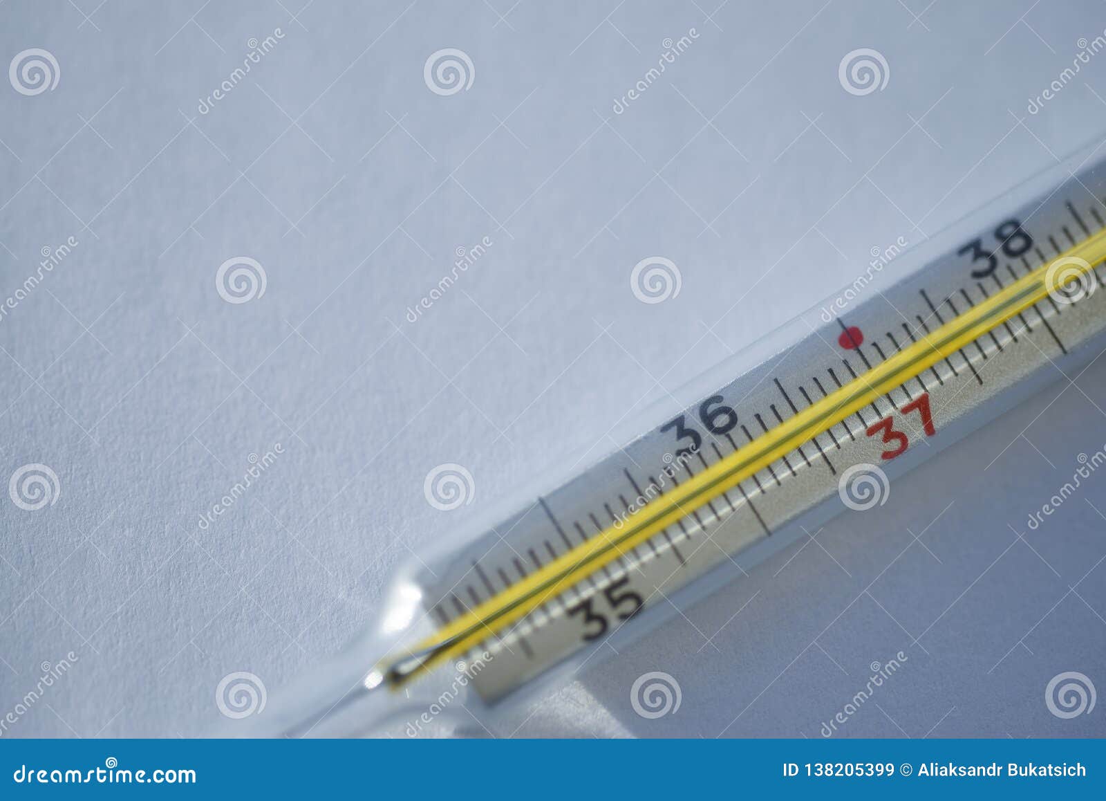 High Body Temperature In A Child. Thermometer Shows Temperature Above ...