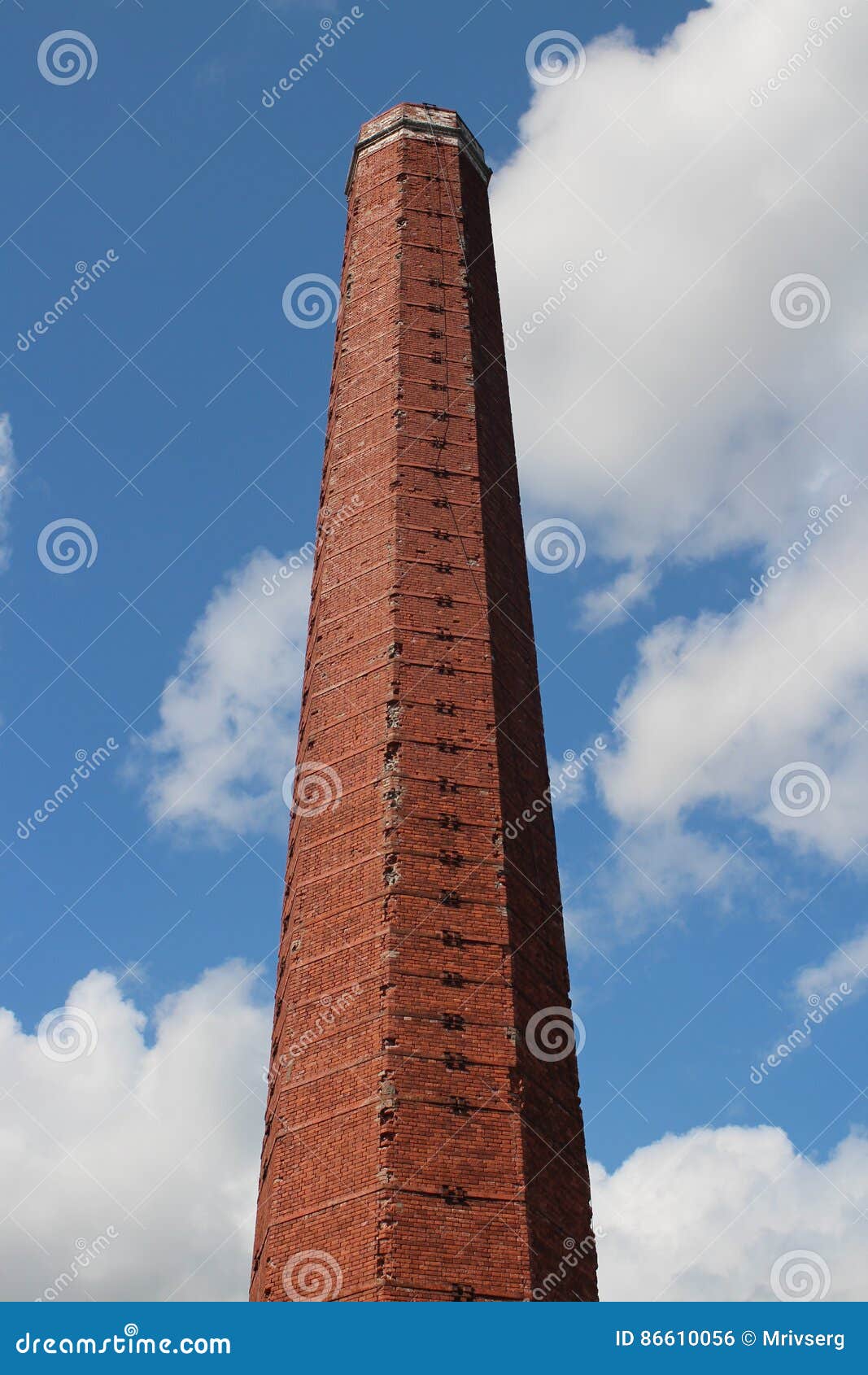 High Brick Smokestack in the Blue Sky Stock Photo - Image of tall ...