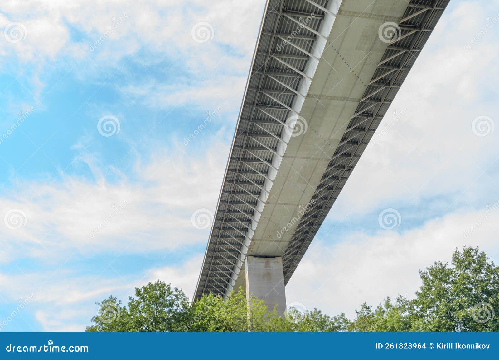High Bridge Across the River. Bottom View Stock Photo - Image of ...