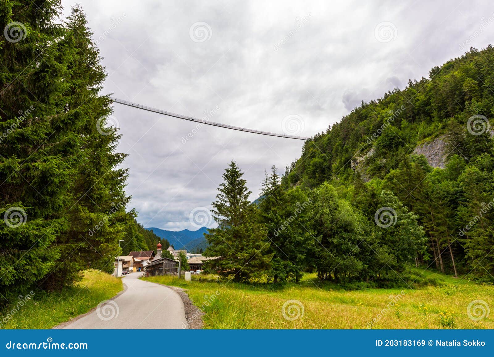 High Bridge in Alps, Highline Stock Image - Image of tirol, suspension ...