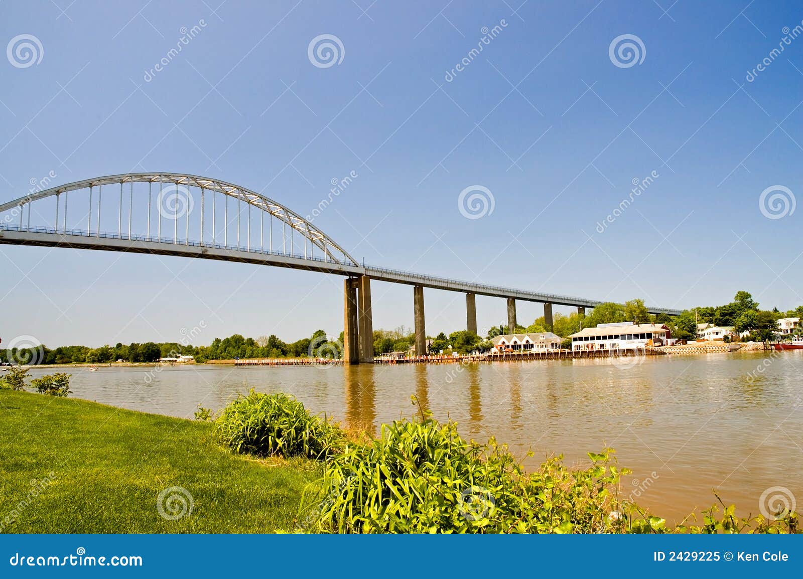 High bridge over canal stock image. Image of infrastructure - 2429225