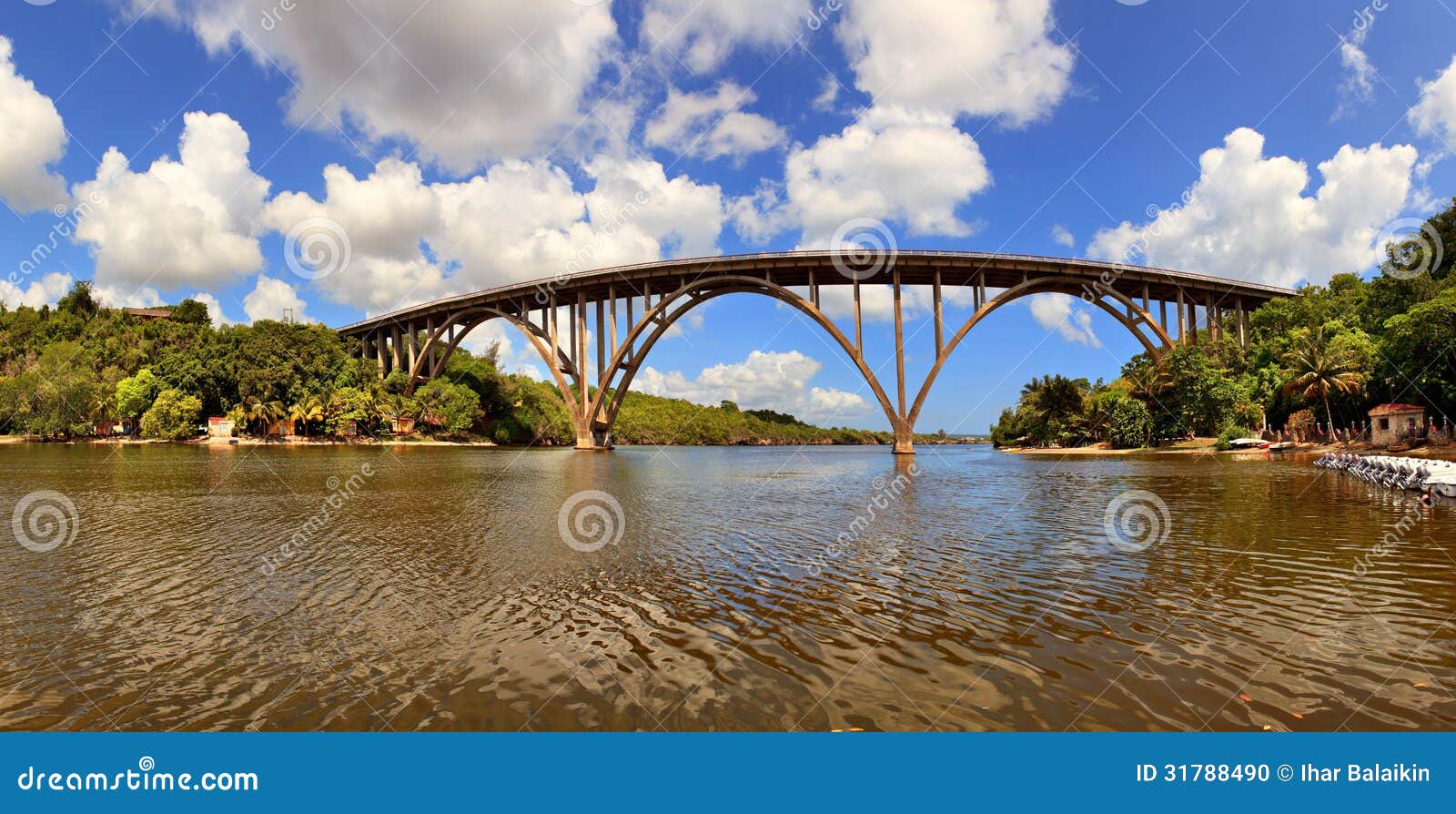 The High Bridge Over the River Stock Photo - Image of architecture ...