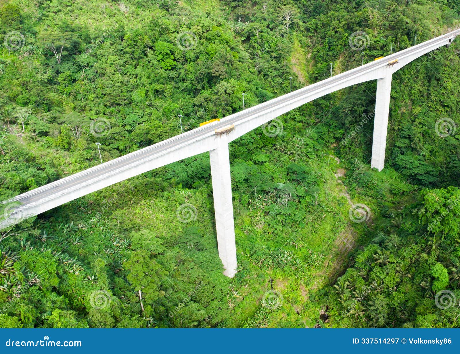 The High Bridge among Tropical Mountains. Agas Agas Bridge Stock Image ...