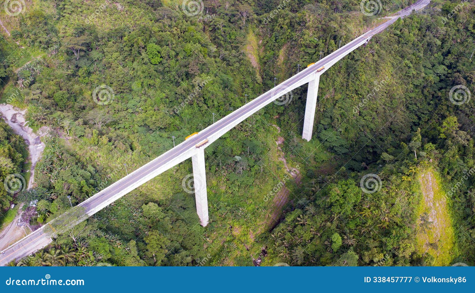 The High Bridge among Tropical Mountains. Agas Agas Bridge Stock Image ...