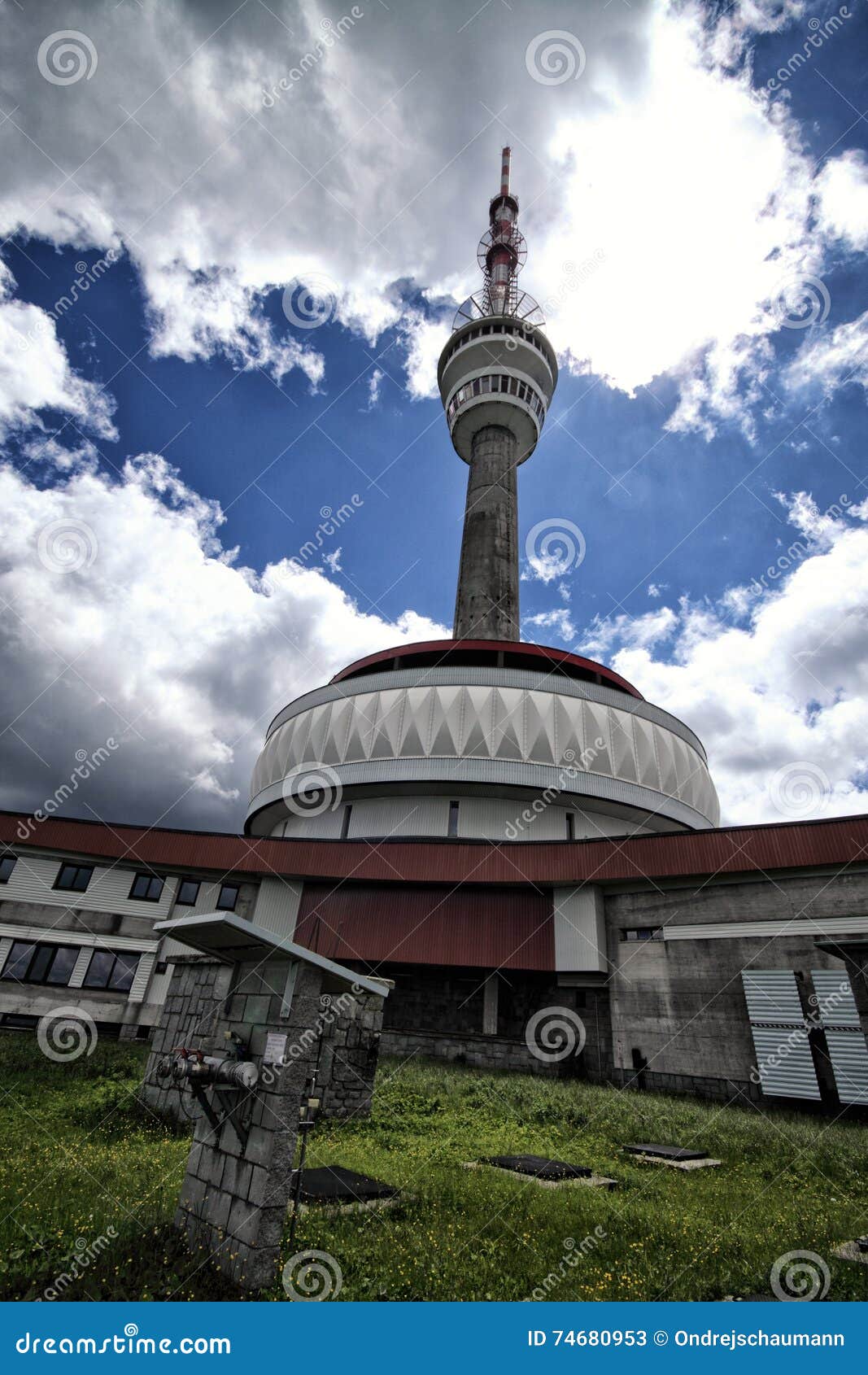 High Broadcasting and Outlook Tower with the Rounded Base Stock Image ...