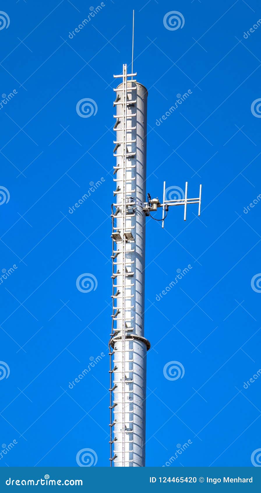Broadcasting Tower in Front of Clear Blue Sky Stock Photo - Image of ...
