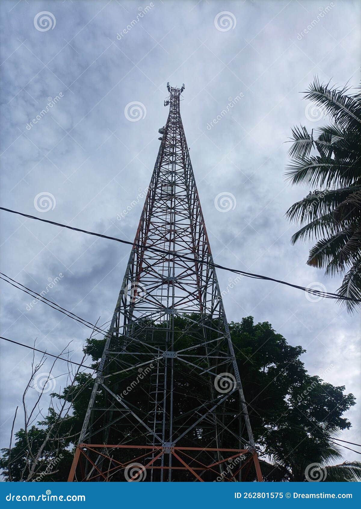 High BTS tower stock image. Image of telekomunikasi - 262801575