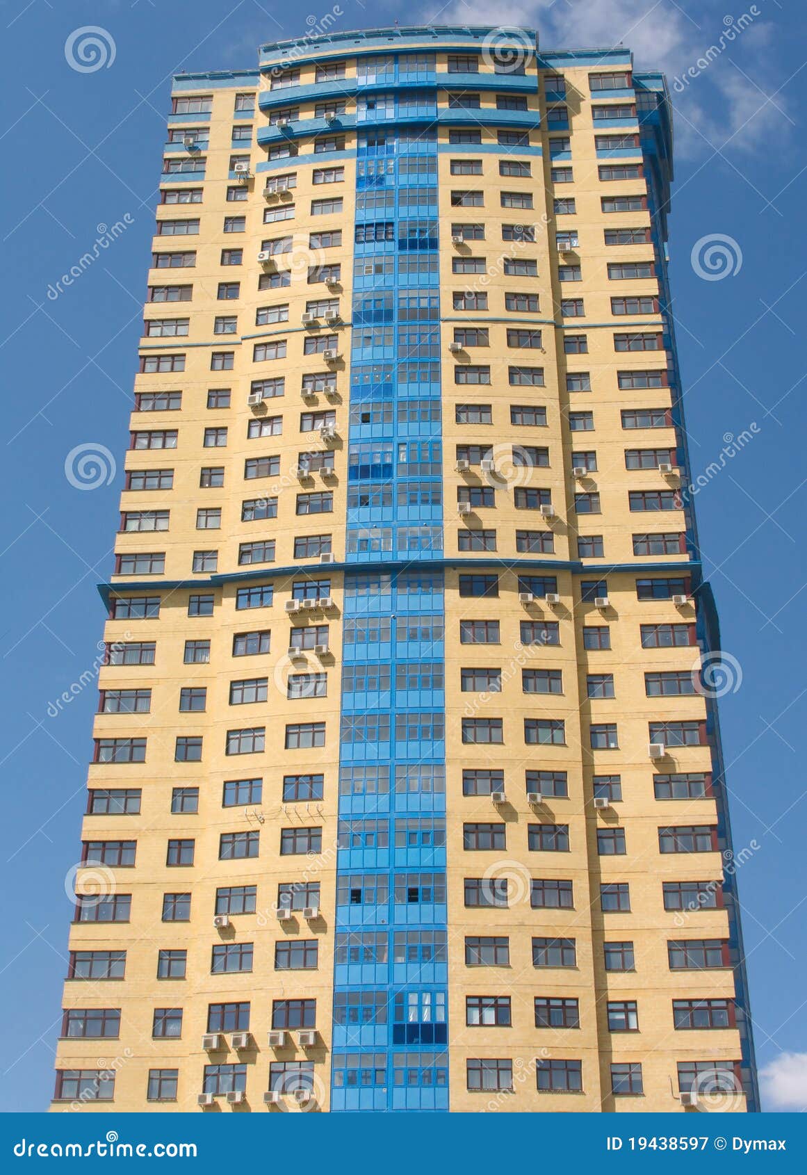 High Building on Blue Sky with Clouds Stock Image - Image of flats ...