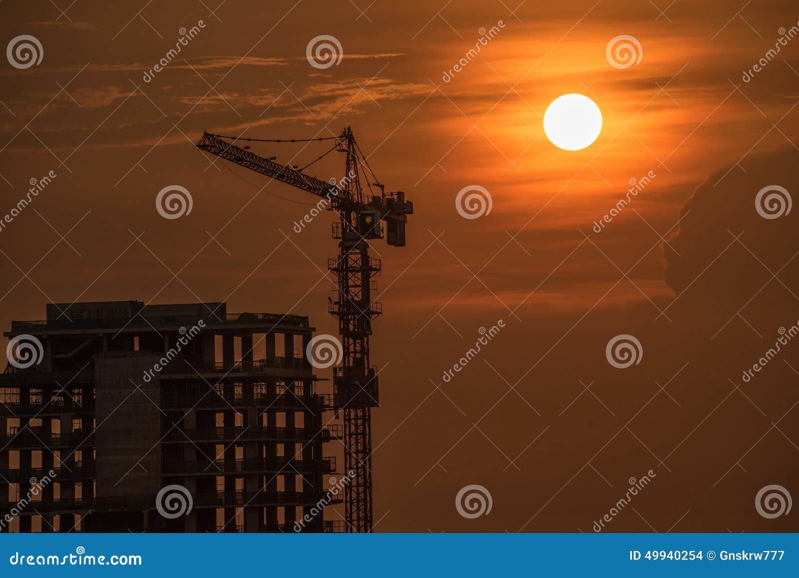 High Building Construction with the Sunset Light Stock Photo - Image of ...