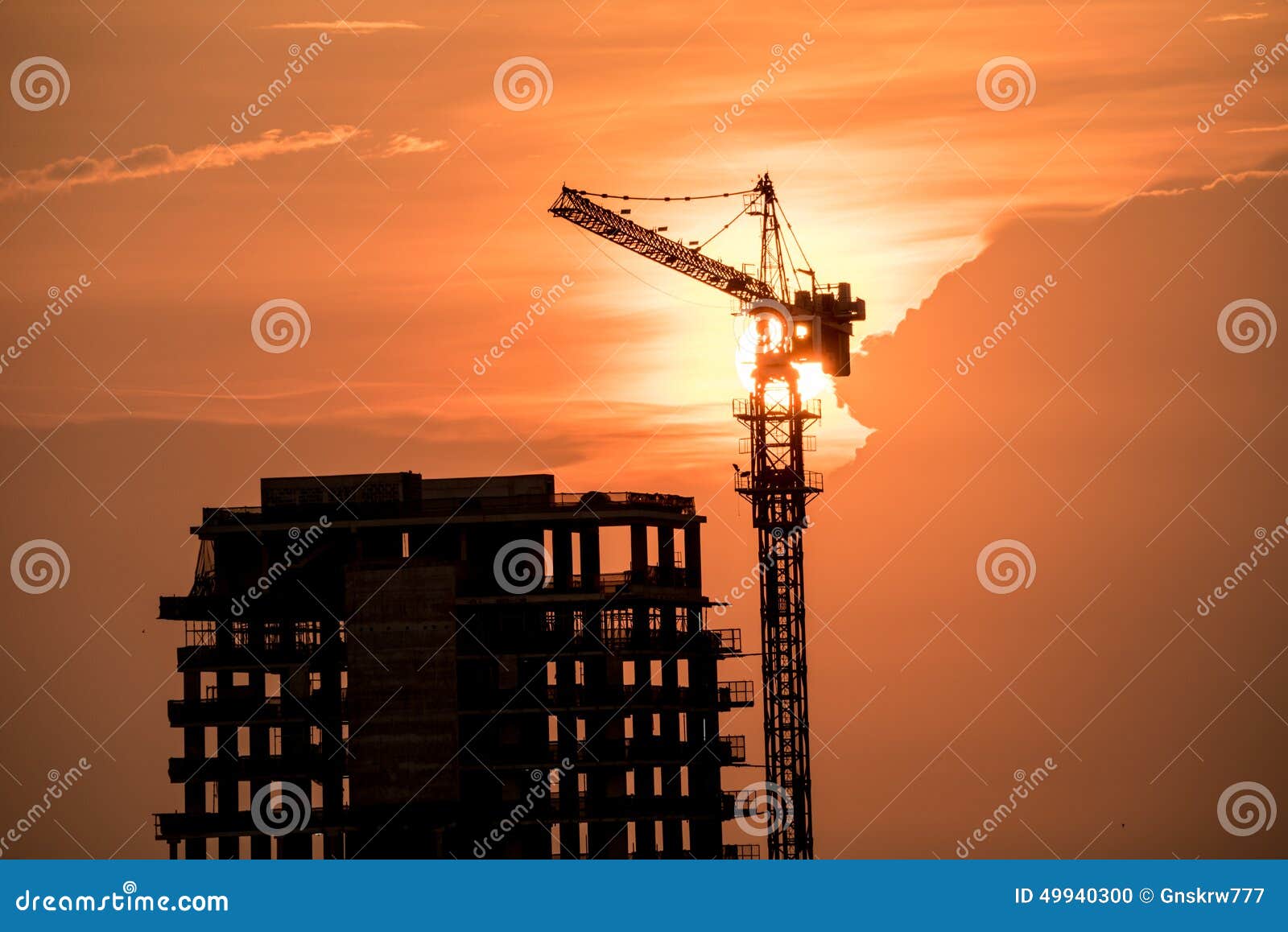 High Building Construction with the Sunset Light Stock Photo - Image of ...