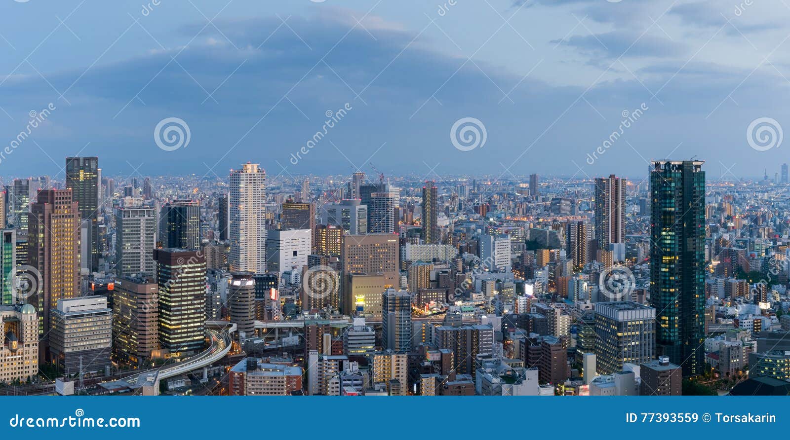 High Building and Expressway in Osaka at Night Editorial Stock Image ...
