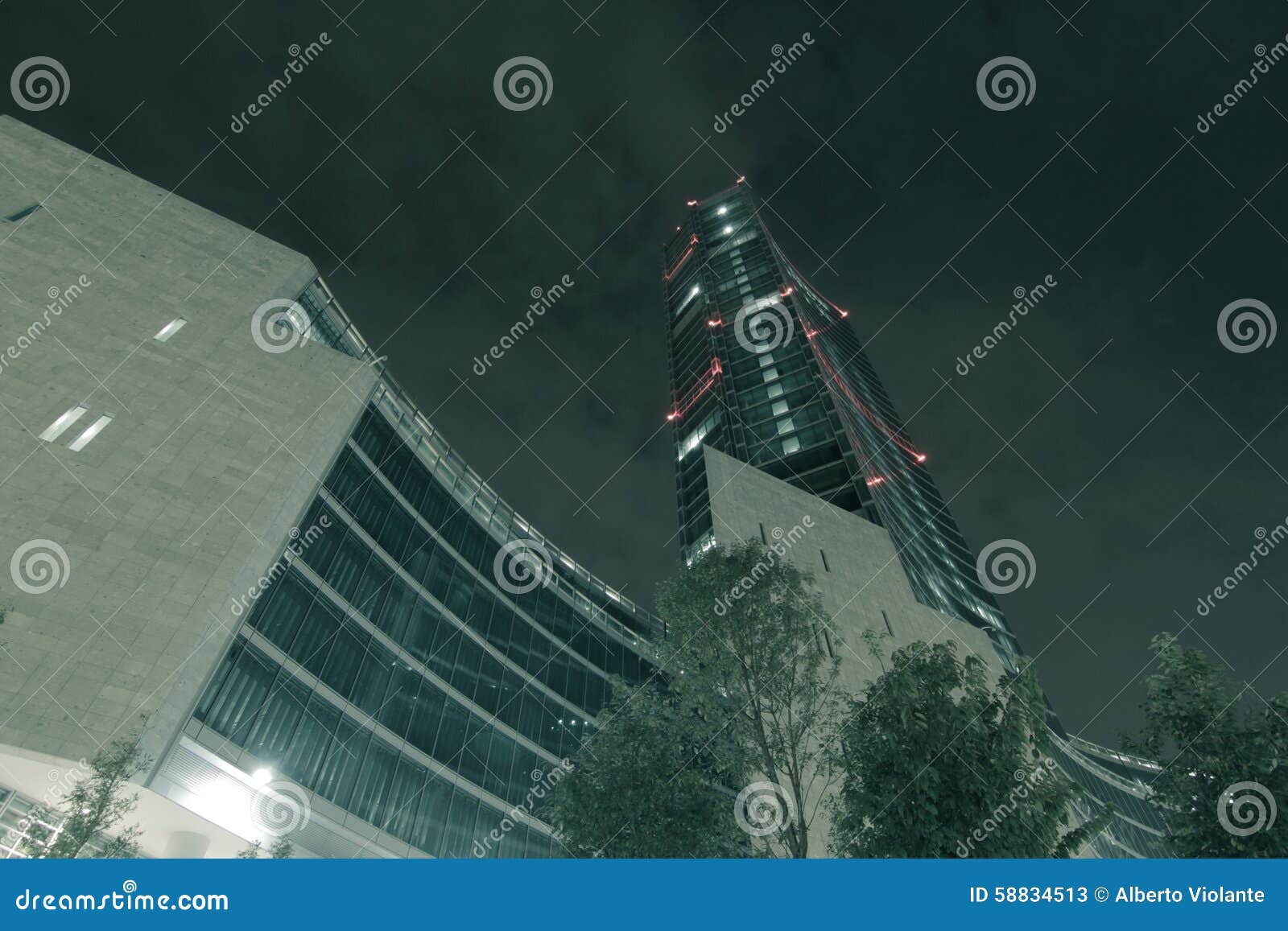 High Building from the Ground Stock Image - Image of night, business ...