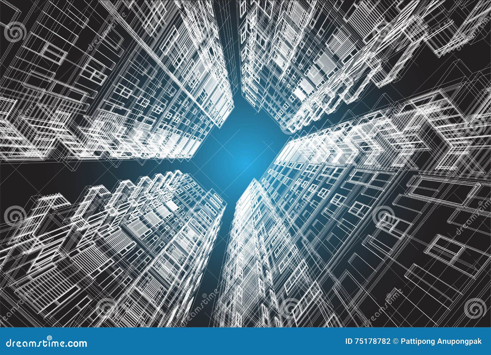 High Building Structure Architecture Abstract, 3d Illustration ...