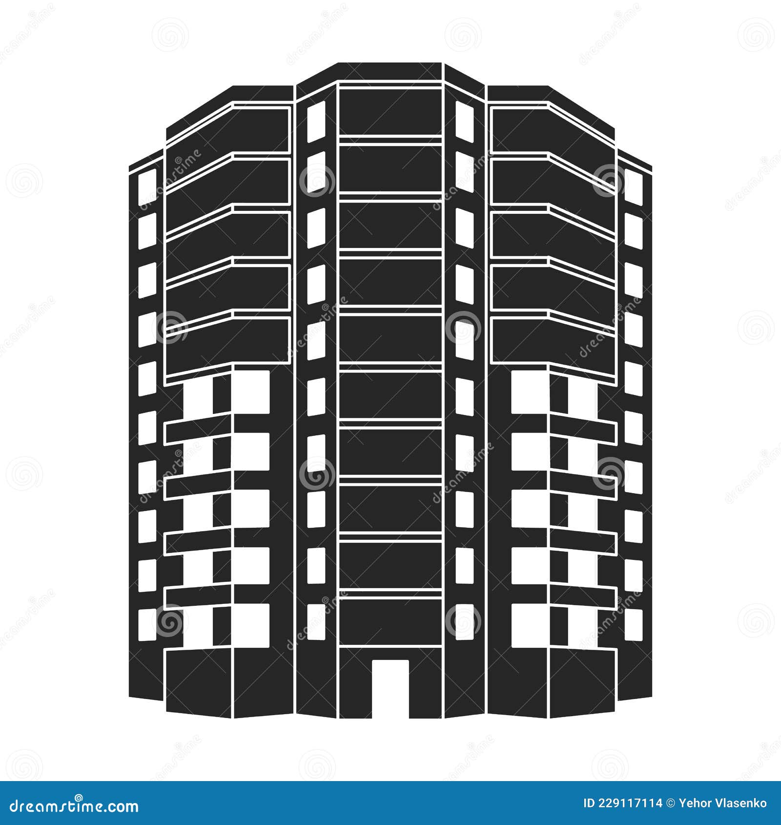 High Buildings Vector Icon.Black Vector Icon Isolated on White ...