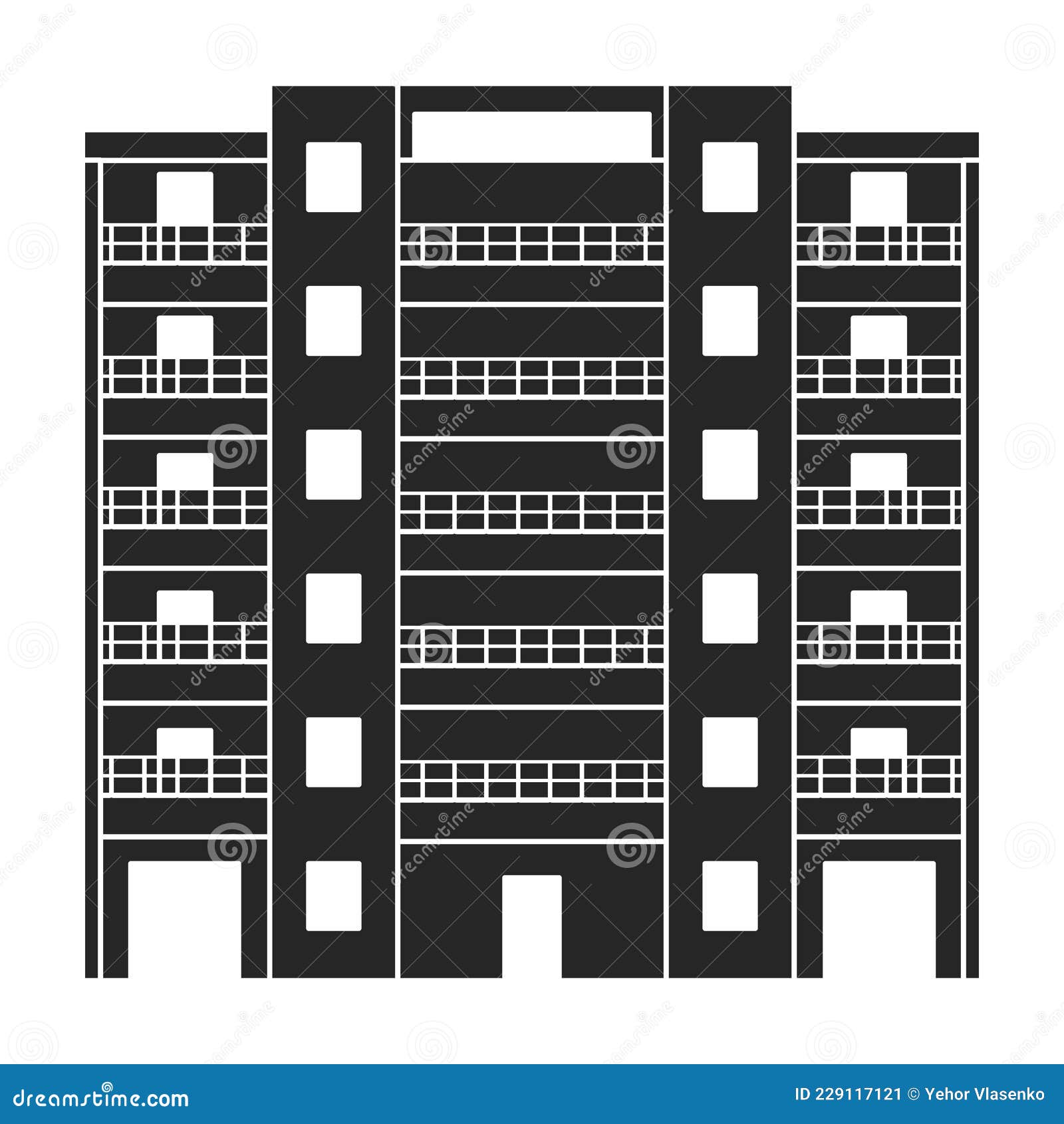 High Buildings Vector Icon.Black Vector Icon Isolated on White ...
