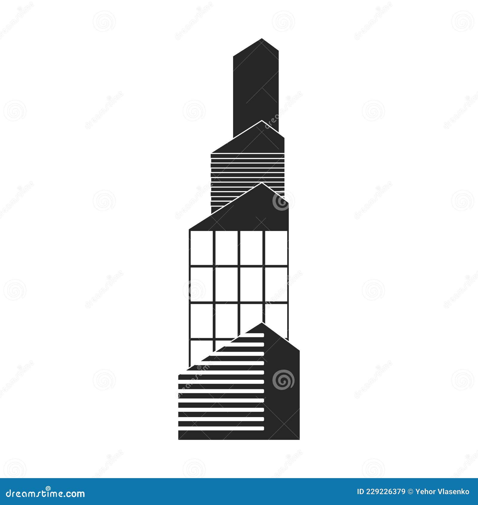 High Buildings Vector Icon.Black Vector Icon Isolated on White ...