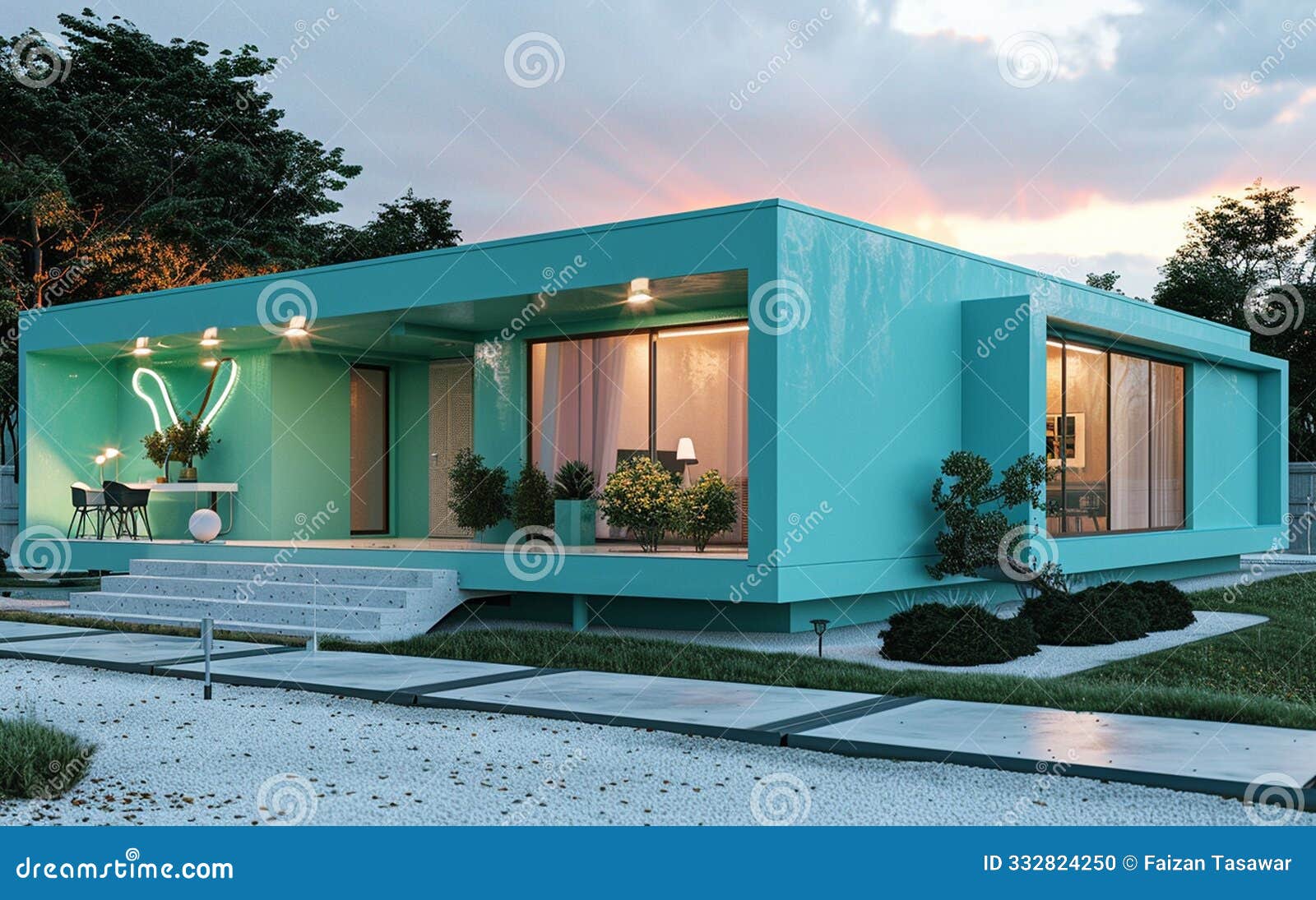 High-Caliber Single-Story Home Design -Generative Ai Stock Photo - Image of simple, quality ...