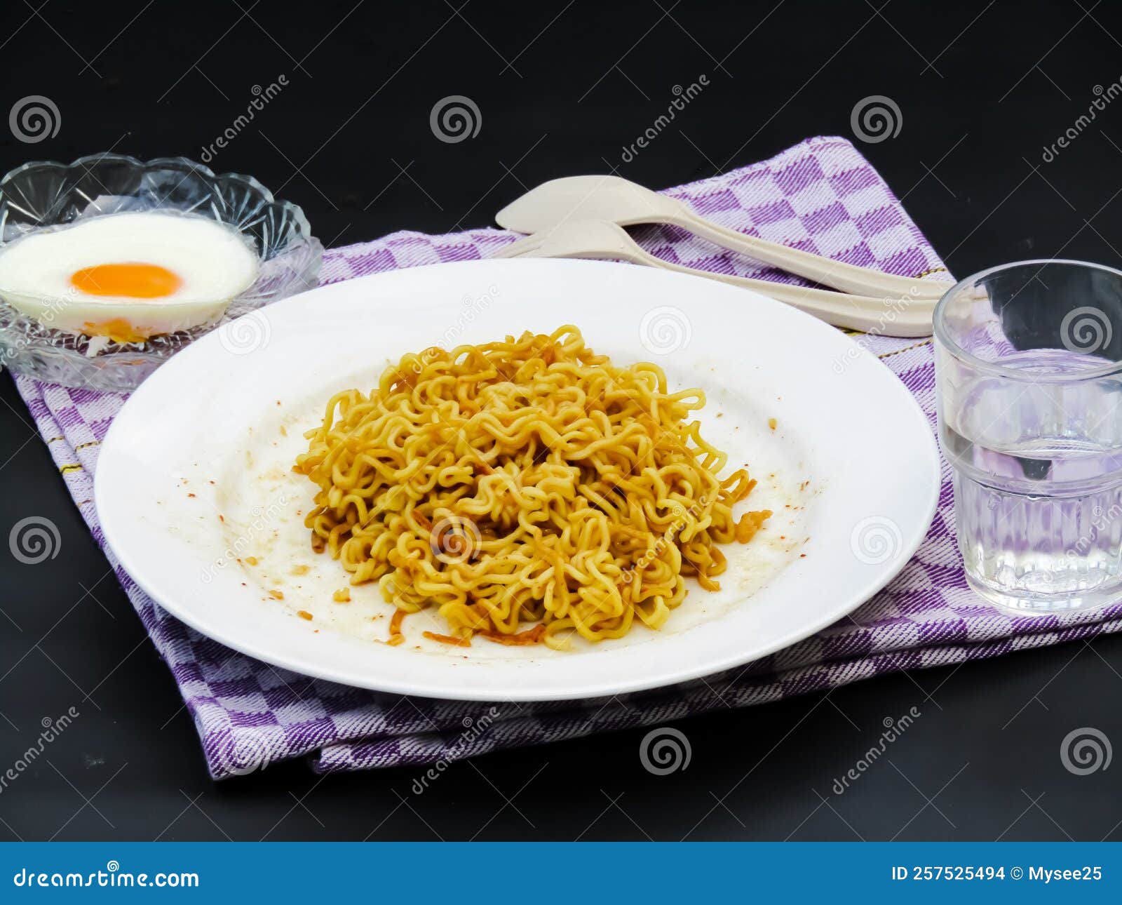 High-calorie Fast Food Fried Noodles Stock Photo - Image of fast, food ...