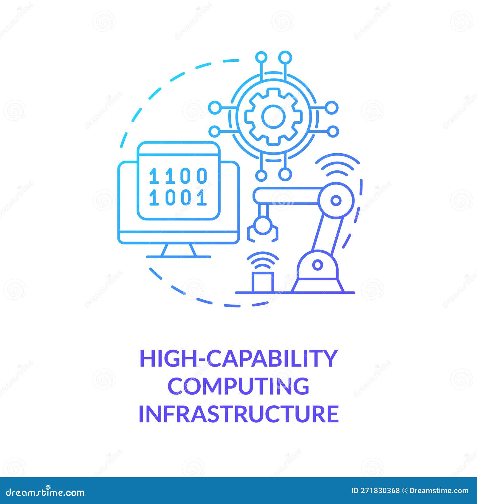 High Capability Computing Infrastructure Blue Gradient Concept Icon Vector Illustration ...