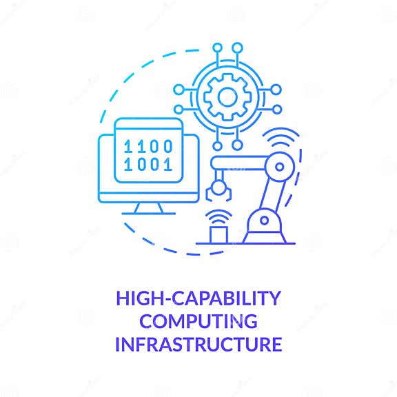 High Capability Computing Infrastructure Blue Gradient Concept Icon ...