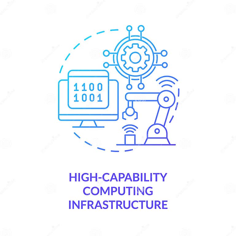 High Capability Computing Infrastructure Blue Gradient Concept Icon ...