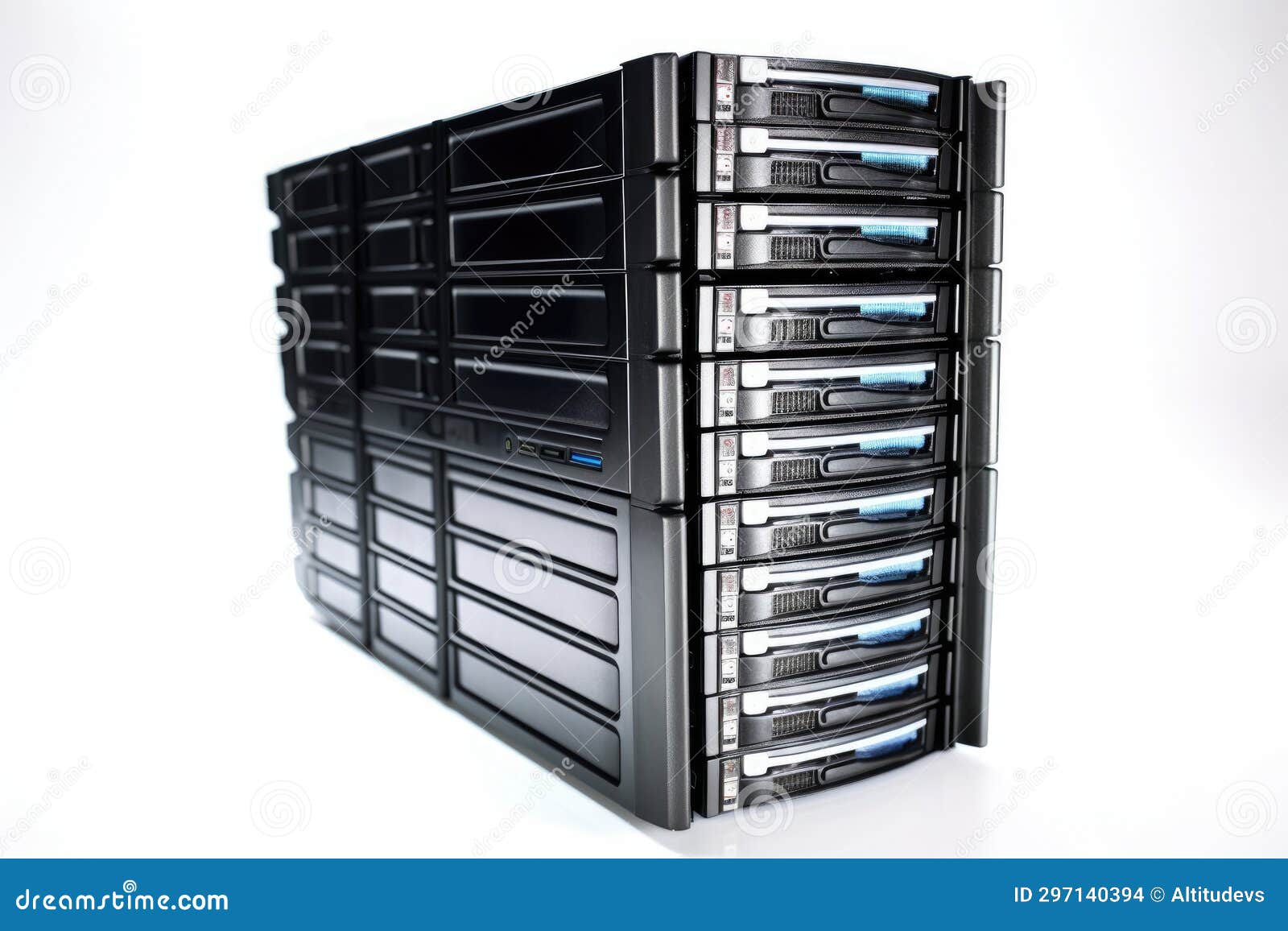 A High-capacity Tower Server with Multiple Hard Drives Stock Photo ...