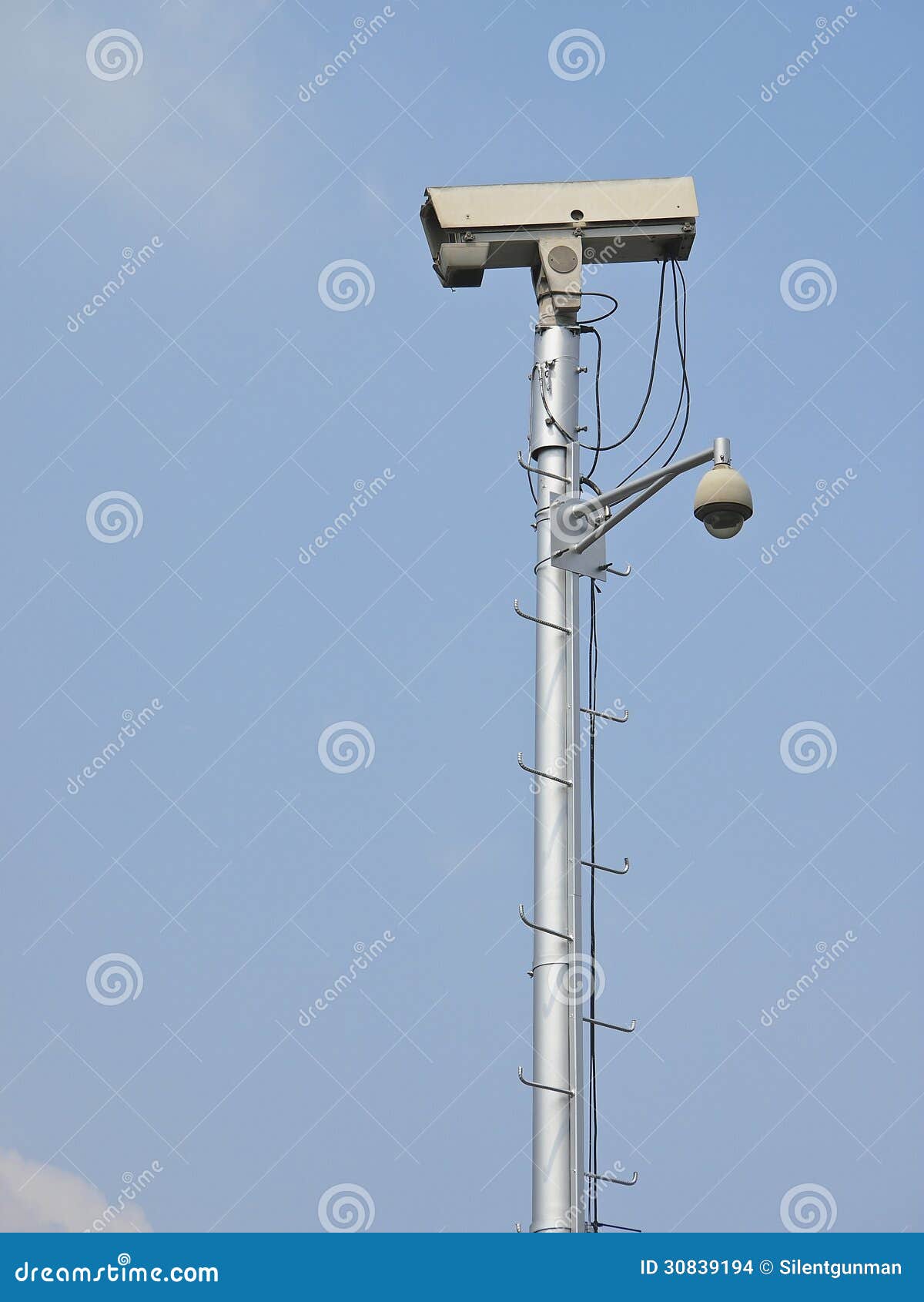 High cctv pole stock photo. Image of protection, safety - 30839194