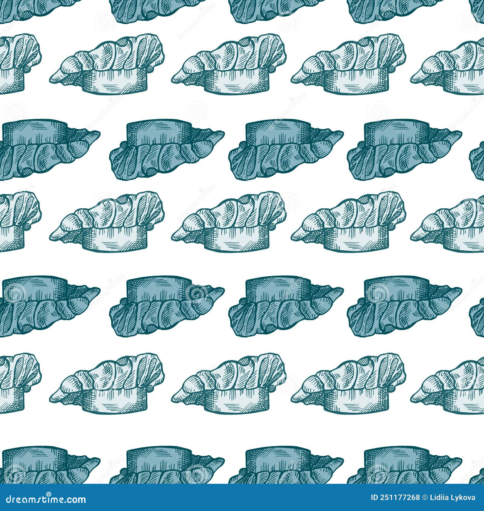 High Chef Hat Engraved Seamless Pattern. Kitchen Traditional Element ...