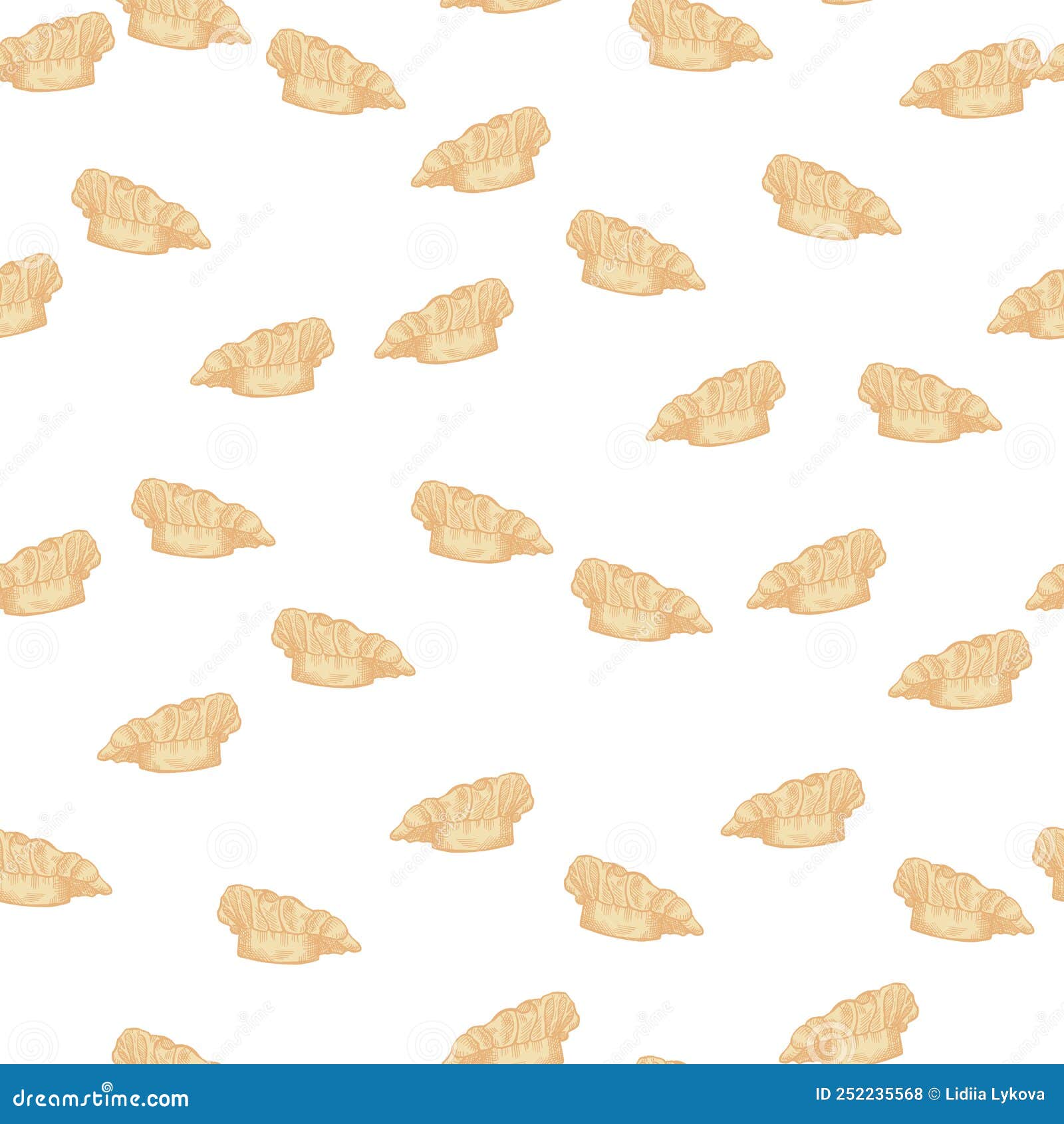 High Chef Hat Engraved Seamless Pattern. Kitchen Traditional Element ...