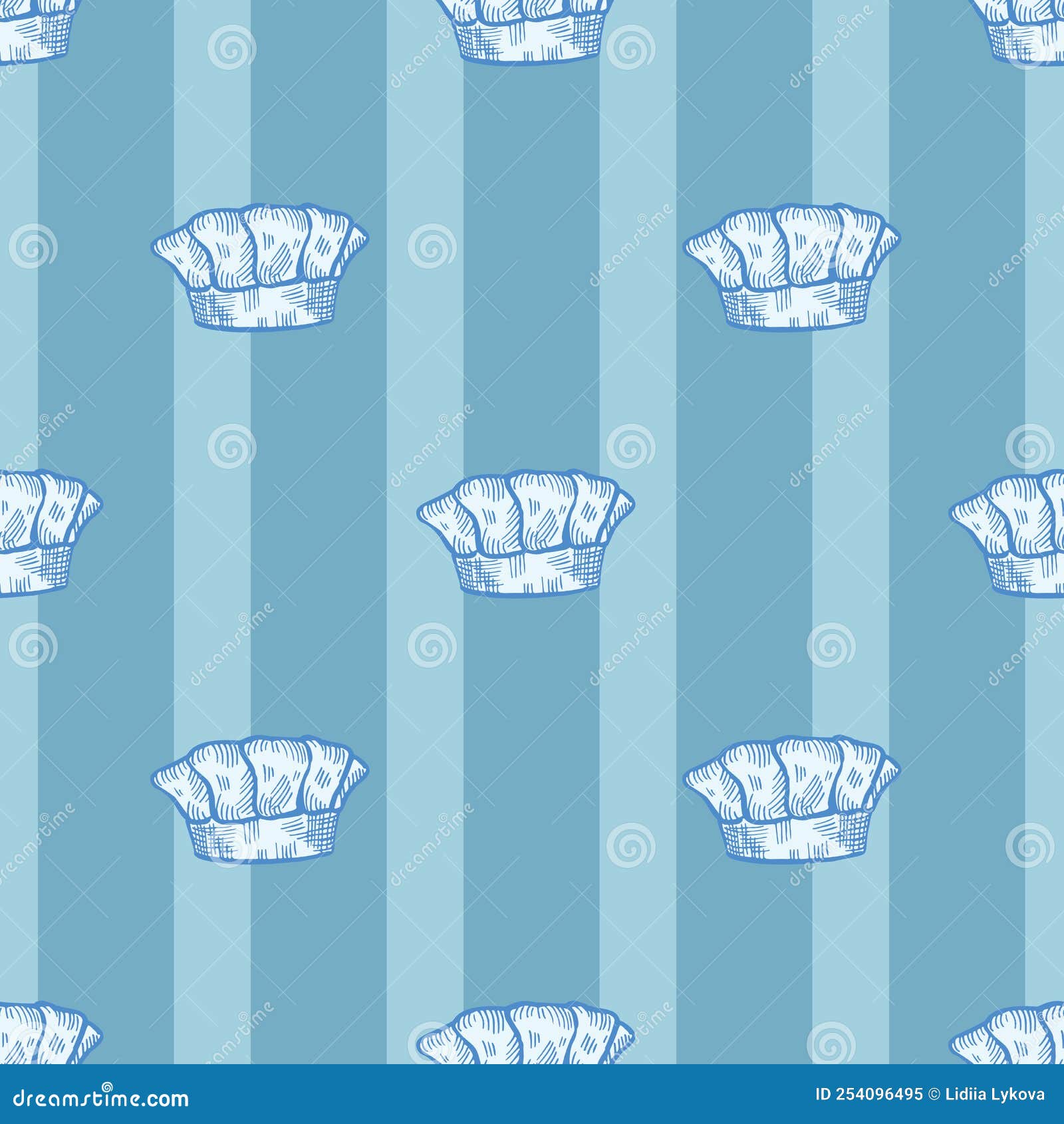 High Chef Hat Engraved Seamless Pattern. Kitchen Traditional Element in ...