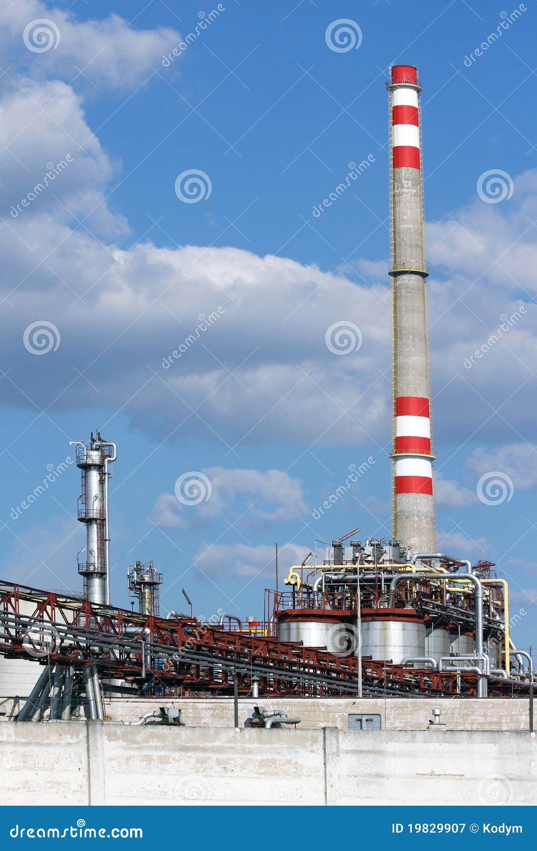 High Chimney from Oil Refinery Stock Image - Image of factory ...