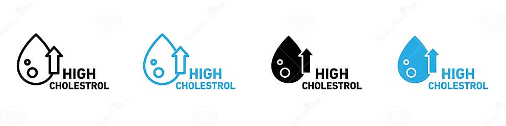 High Cholesterol Icon Vector Set Collection for Web Stock Illustration ...