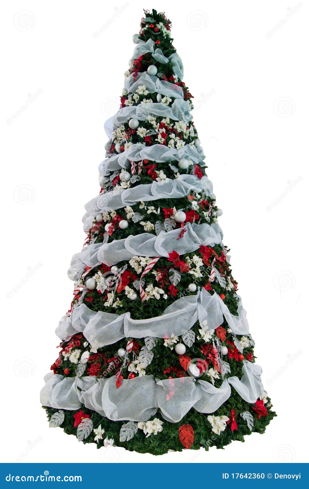 High Christmas Tree Isolated Stock Photo - Image of needle, decoration ...