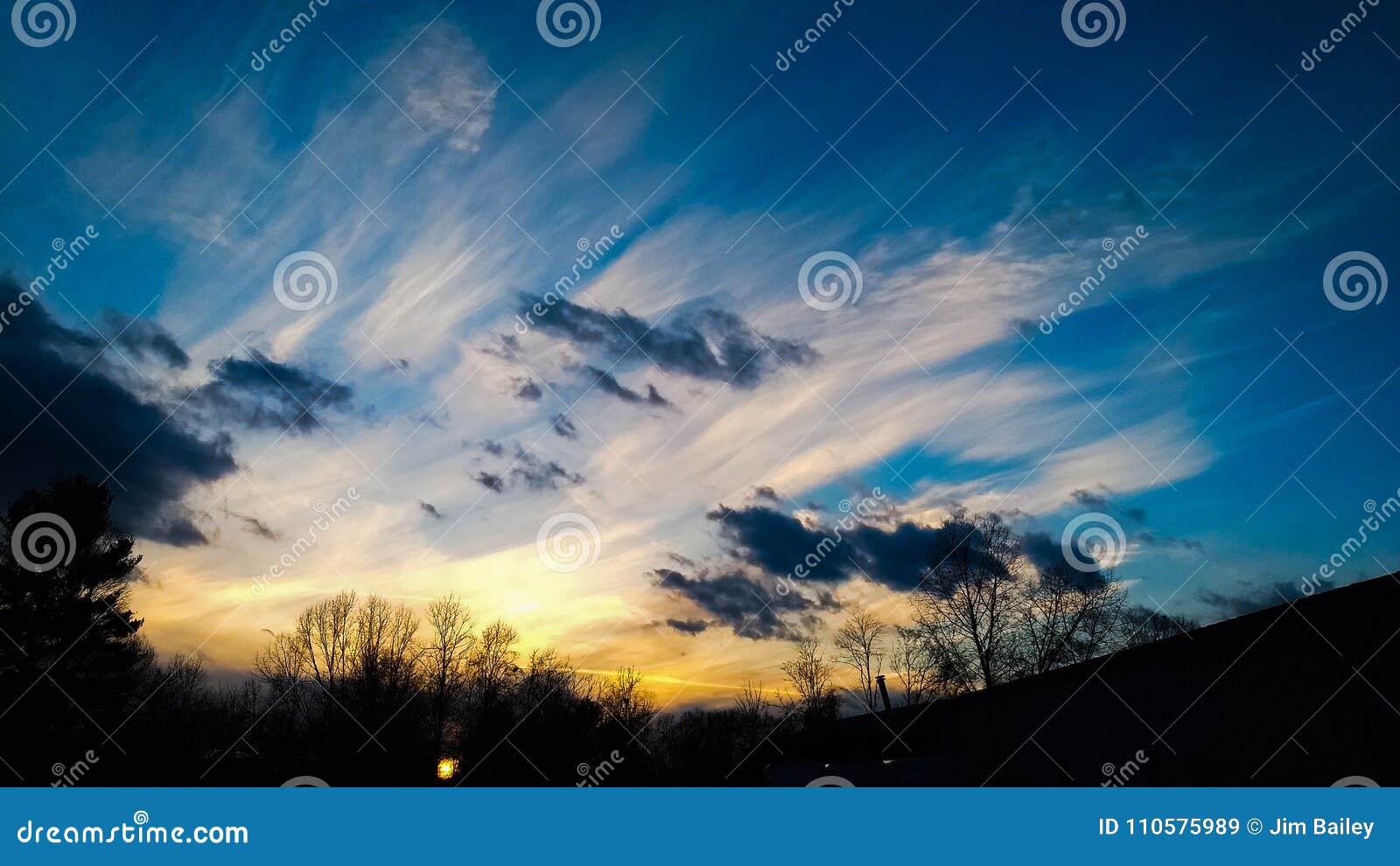 Cirrus Clouds stock image. Image of sunset, cirrus, high - 110575989