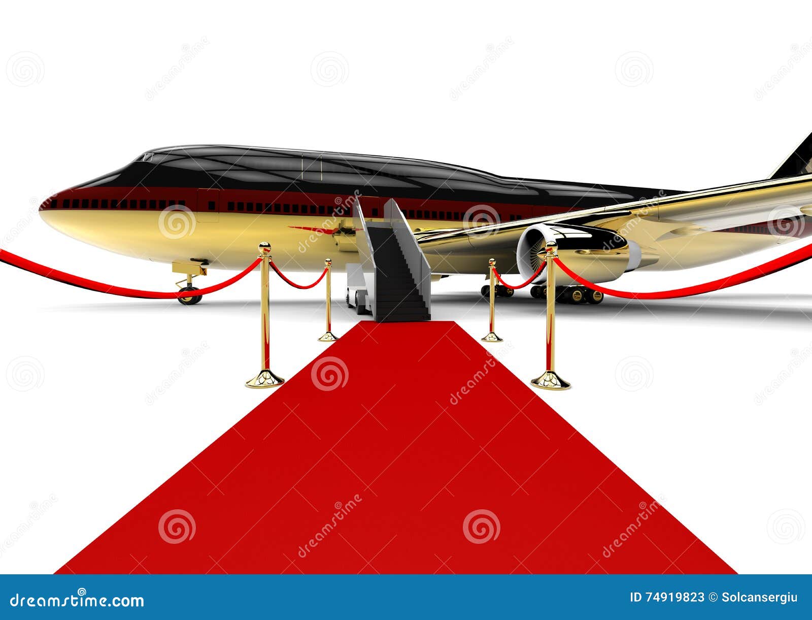 High Class Limousine With Private Jet Royalty-Free Stock Photo ...