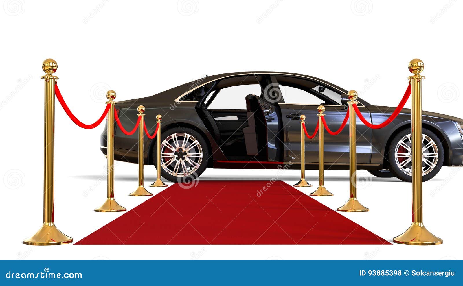 High Class Limousine With Private Jet Royalty-Free Stock Photo ...