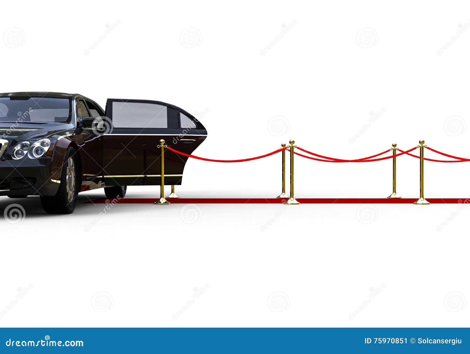 High Class Limousine With Private Jet Royalty-Free Stock Photo ...