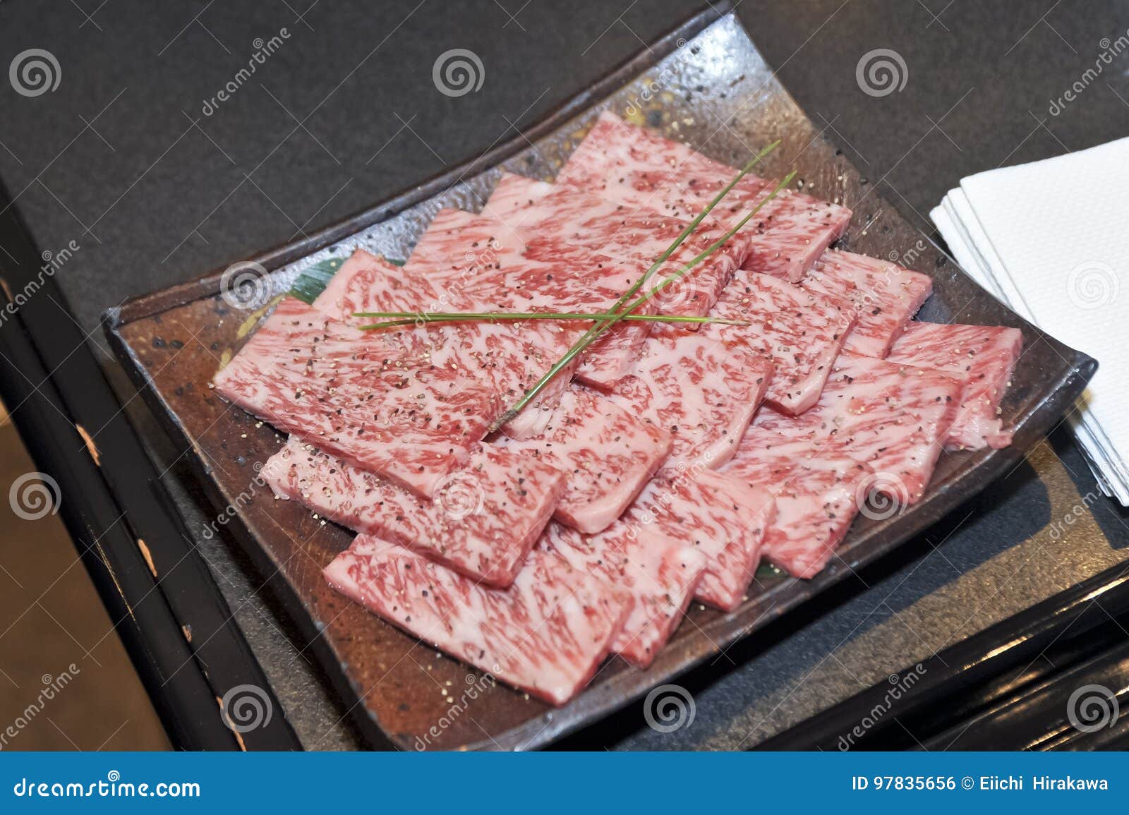 High class marbled beef] stock photo. Image of beef, marbled - 97835656