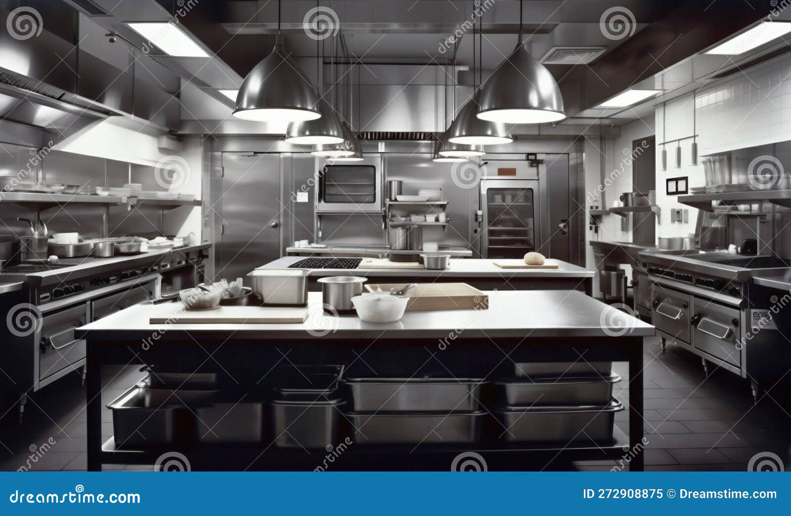 High Class Restaurant Kitchen. Generative AI Stock Illustration ...
